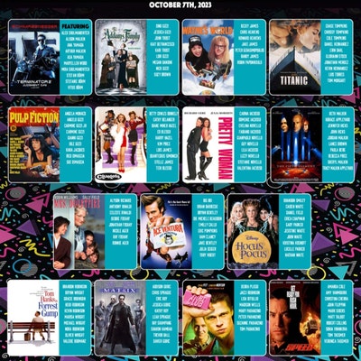 Movie Poster Table Numbers Custom Double Sided Almost Any Movie ...