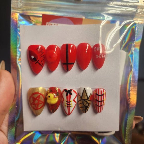 Niftty Hazbin Hotel Reusable Press on Nails - Etsy