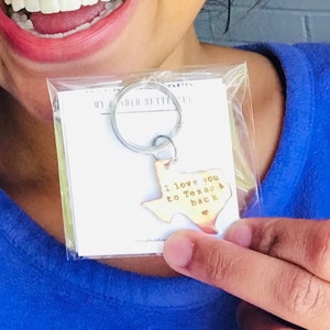 Texas-keychain Texas Keychain-ornament-handstamped-personalized-i Love ...