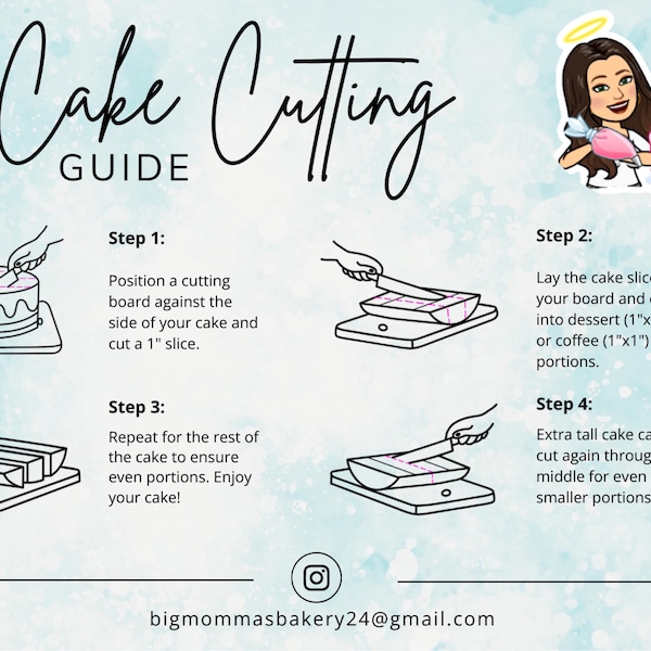 Cake Cutting Set I Editable Canva Template I Cake Care Card, Care ...