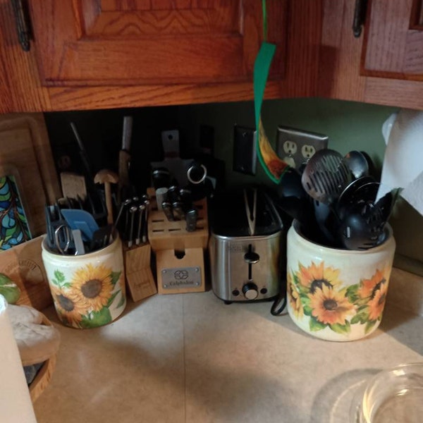 Extra Large Honey Bee/floral Utensil Holder, Honey Bee Caddy, Honey Bee ...