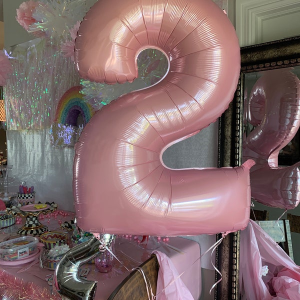 Giant Light Pink Number Balloons - Pink Mylar Number Balloons - 40 ...