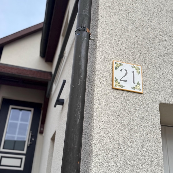 Green Italian House Number Tile, Signs for Home, Personalized Tile ...