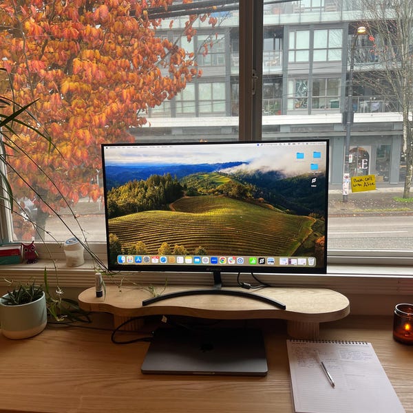 Wavy Monitor Stand Riser for Office Desk Accessories for Her Birthday ...