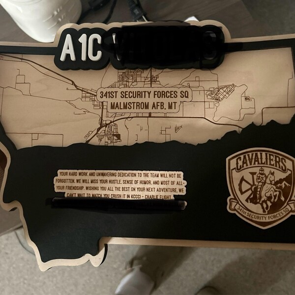Custom Military Promotion Gift, PCS Plaque, State/country/base Going ...