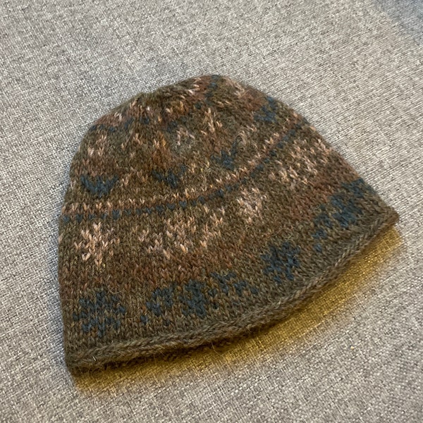 Knitted Fair Isle Beanie Hat Pattern, Classic Nordic Fair Isle Design ...