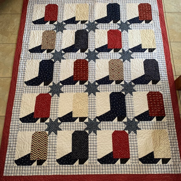 Western Style Patchwork Quilt PDF Instant Download Lap Quilt Pattern ...