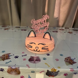 Cat Face Cake Topper, Cat Face Set, Cat Face Cake Decoration, Cake ...