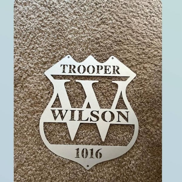 Personalized Police Sign for Home, Metal Wall Art, Police Officer Gifts ...