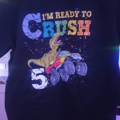 T-rex Dinosaur 5 Year Old Birthday Boy Shirt, Five Year Old T-shirt, 5th Birthday Shirt, Fifth ...