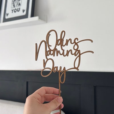 Wooden Custom Cake Topper With Your Text / Personalised Party Decor ...