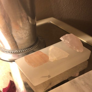 Selenite Charging Plate / 4 RECTANGULAR Selenite Polished Charging Plate / Rectangle Selenite ...