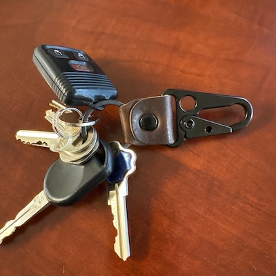 Leather Clip Keychain, Handmade Leather Keychain, EDC Keychain, Premium ...