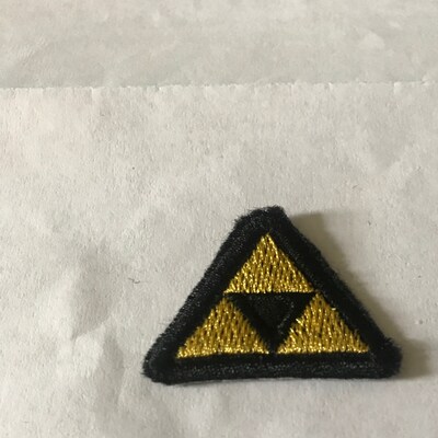 Miniature Triforce Shiny Metallic Embroidery Iron on Patch. Legend of ...