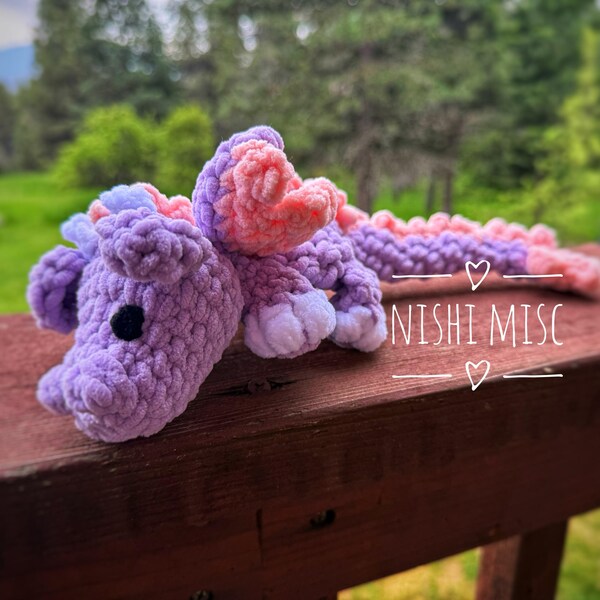 Bennie the Mini Dragon Snuggler Crochet Pattern Amigurumi Dragon ...