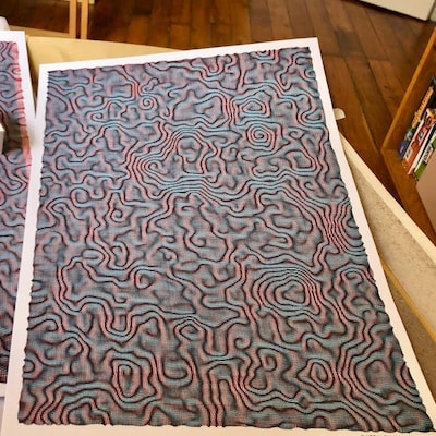 A3 Pen Plotting Generative Art 'perlin Mesh' Generative Art Print Ink Geometric Code Organic ...