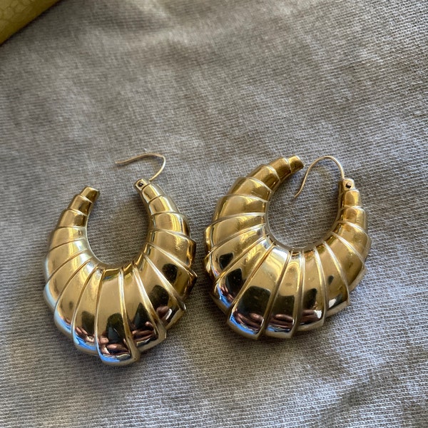 Vintage Pair Floral Bangles Real Gold Filled 1/20 14K / 7 Inch Slip-on ...