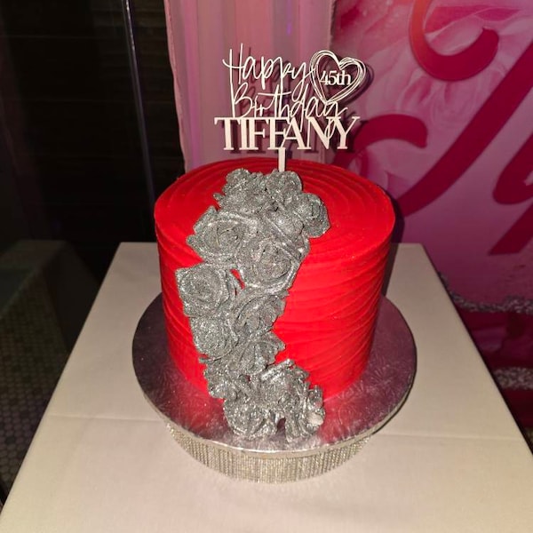 Personalized Cake Topper for Wedding, Rose Gold Unique Wedding ...