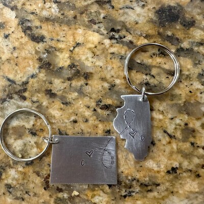 Best Friends Map Custom Long Distance Friendship State Key Chains USA ...