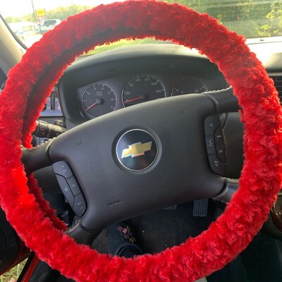 Minky Fuzzy Soft Red Rosebud Swirls Steering Wheel Cover - Etsy