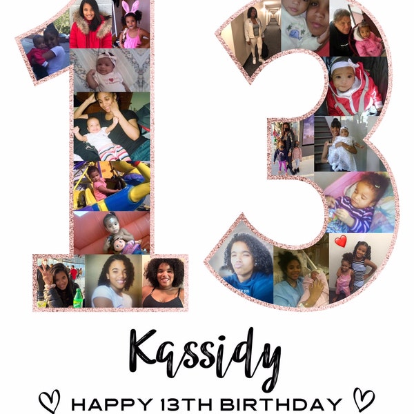 Custom Number 13 Photo Pictures, 13th Birthday Decoration, Anniversary ...