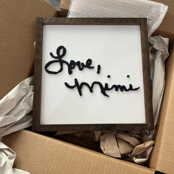 3D Custom Handwritten Wooden Sign || Personal Handwriting Wood Sign ...