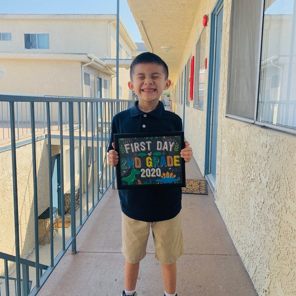 Dinosaur First Day of 2nd Grade Sign Instant Download Dinosaur First ...