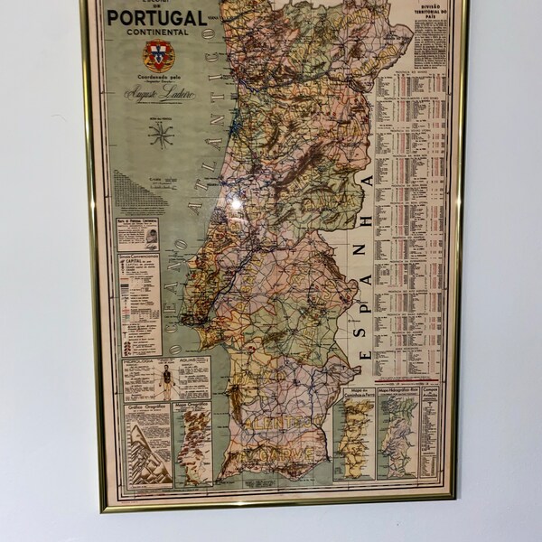 Old Map of Portugal Mapa De Portugal, Portuguese Map | Vintage Map Wall ...