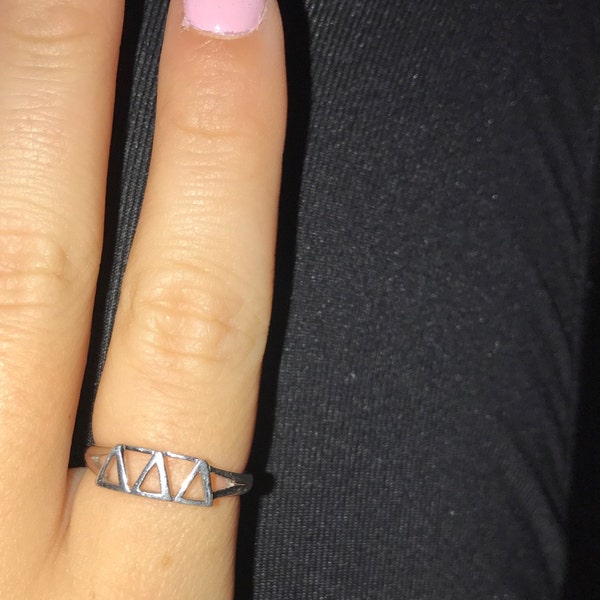 Delta Delta Delta Sterling Silver Ring With Greek Letters // Sorority ...
