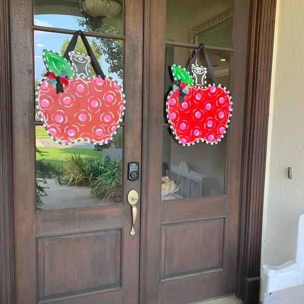 Apple Door Hanger, Back to School, Teacher Sign - Etsy