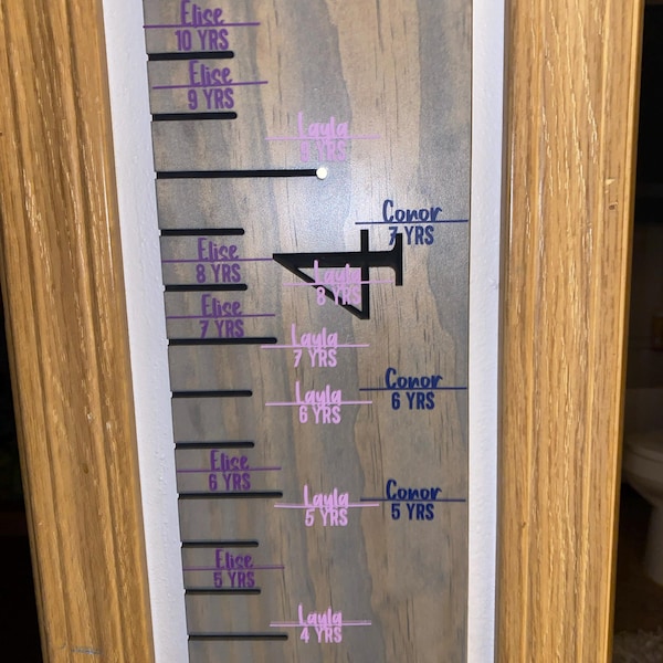 Growth Chart Add-on, Vinyl Decal Height Marker, Arrow With Name and ...
