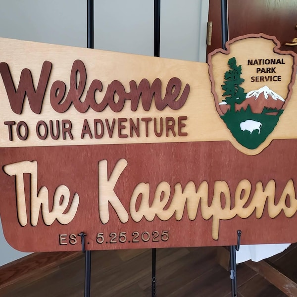 Custom National Park Sign, Wedding Sign, Camp Wedding, Hiker Gift ...