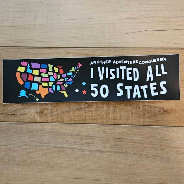Visit All 50 States Sticker Sheet, 50 States Travel Challenge 2in 3in ...