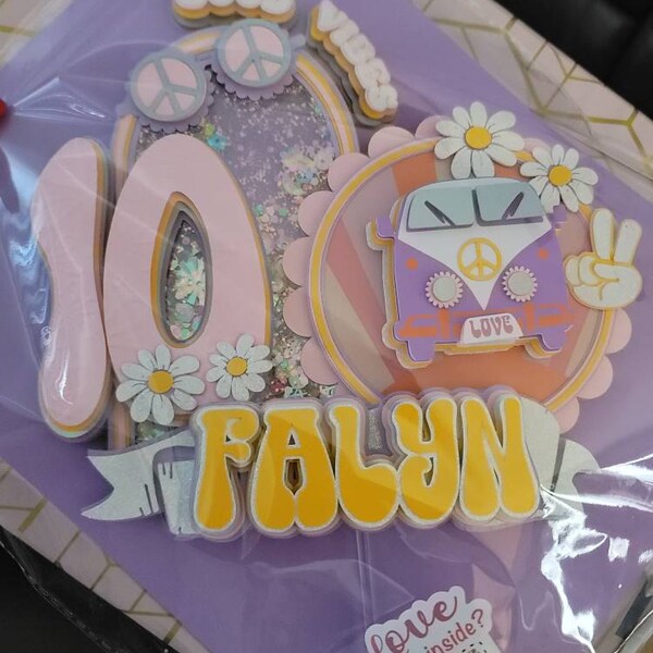 Two Groovy Cake Topper,groovy Birthday Party,groovy Theme Birthday ...