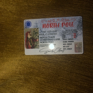 Santa ID / Santa Travel Card / Christmas Surprise for Kids - Etsy