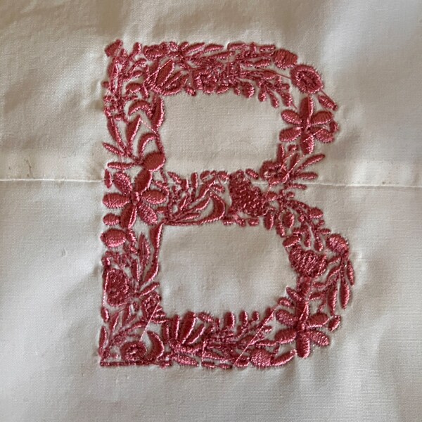 Flower Alphabet Letter B Embroidery Design, Machine Embroidery Design ...