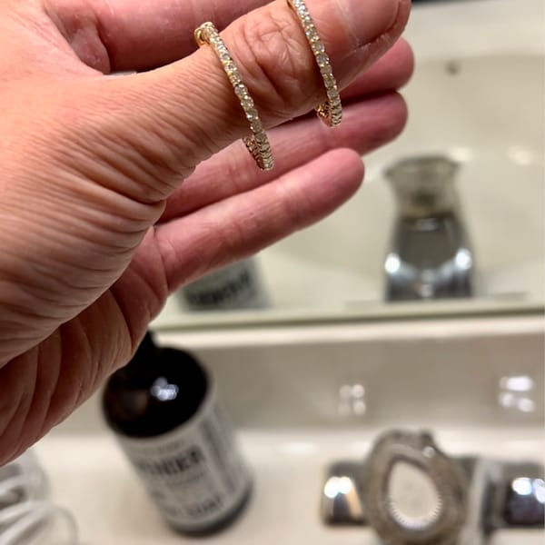 14k Gold Inside Out Diamond Hoop Earrings / 2-4 CARAT Inside Out Hoops ...