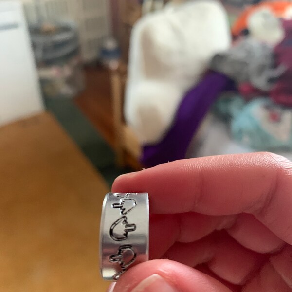 Middle Finger Ring - FU Gag Gift - Wide Band Aluminum - Hand Stamped ...