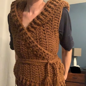 PATTERN Crochet Chunky Bulky Wrap Vest - Etsy
