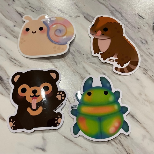 Rainbow Stag Beetle Waterproof Die Cut Sticker | Kawaii Chibi Bug Art ...