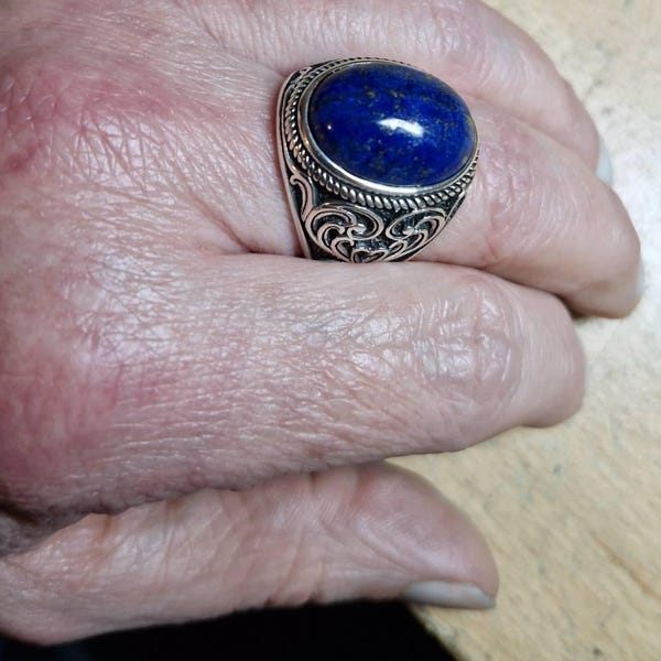 Silver Ruby Stone Leon Head Ring , Handmade Wild Lion Ring, Large Leon ...