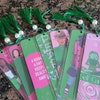 Pink and Green Bookmarks, AKA Sorority Inspired Bookmarks, Planner Page ...