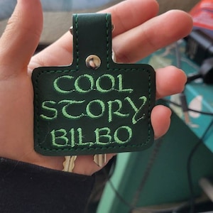 Middle Earth Key Fob // Keychain // Bag Tag // Tolkien Leaf Lorien Door ...