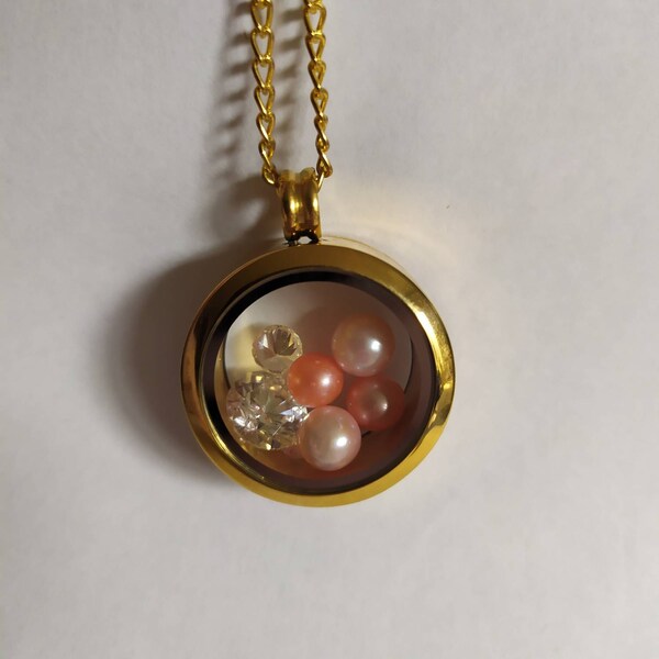 30mm High Quality Stainless Steel Round Floating Glass Locket Pendants ...