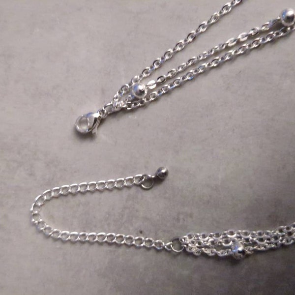 Engraved Triple Layer Necklace, Layered Necklace Set, Multi Layer Disc ...