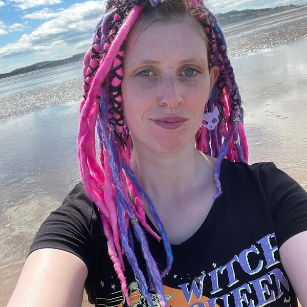 Wool Dreadlocks Purple Green Forest Custom Wool Dreads- Double Ended ...