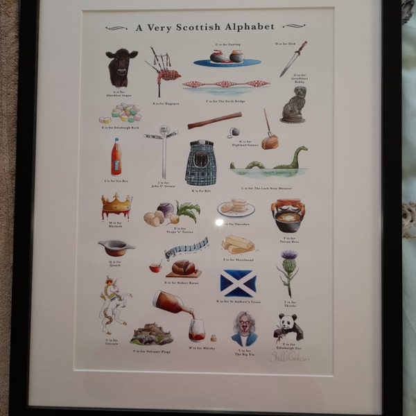 A Very Scottish Alphabet Signed Art Print. Scotland Art, Scottish New ...
