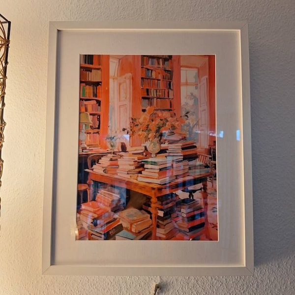 Vintage Library Poster, Book Shop Print, Book Lovers Gift, Reading Gift ...