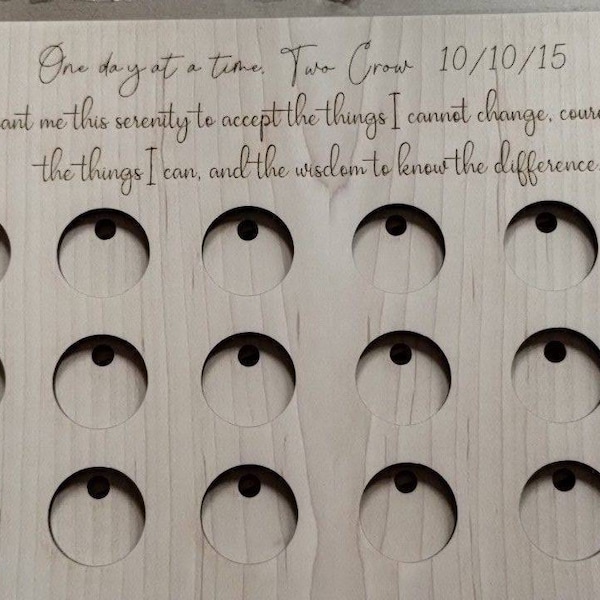 Personalised Serenity Prayer Recovery Token Display, Recovery Tokens ...