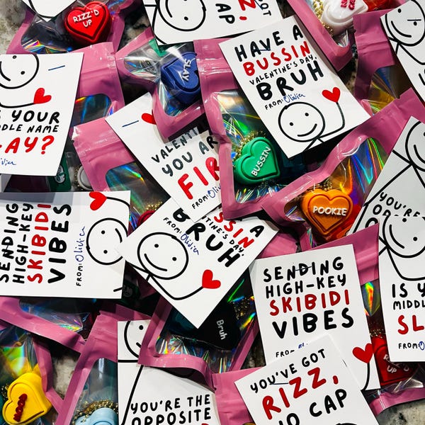 Meme Slang Kids Valentine's Day Cards, Funny Printable Classroom ...